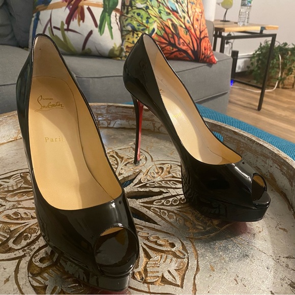 Christian Louboutin | Shoes | Christian Louboutin Peep Toe Platform Heels | Poshmark